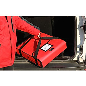 New Star Foodservice 50097 Insulated Pizza Delivery Bag, 20" by 20" by 5", Red