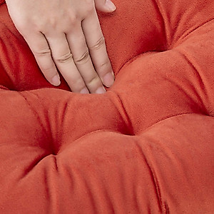 WONDER MIRACLE 4 Pack Seat Cushion/Chair Cushion Pads for Dining Chairs, Office Chair, Floor, Machine Wash & Dryer Friendly (Flannel 16"×16", Carrot)