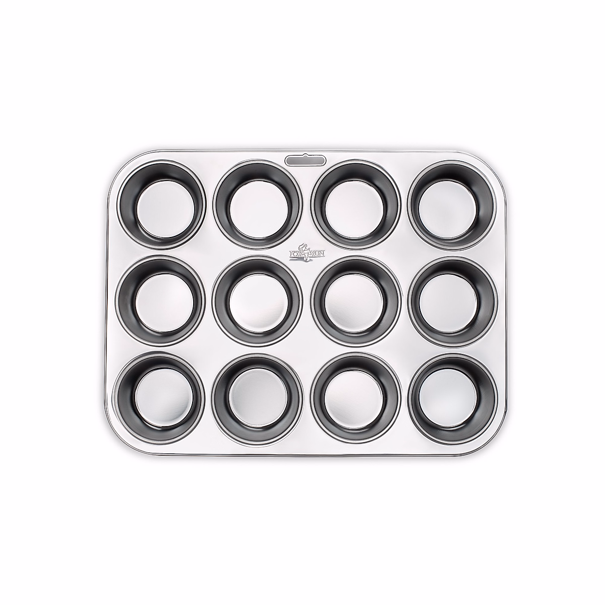 Fox Run 12-Cup Muffin and Cupcake Baking Pan, 10.5 x 13.75 x 1.25 inches, Silver