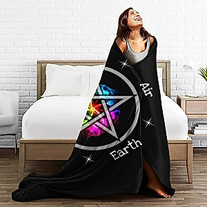 Wicca 5 Five Elements Earth Wicca Wiccan Full Fleece Throw Cloak Wearable Blanket Flannel Fluffy Comforter Quilt Nursery Bedroom Bedding King Size Plush Soft Cozy Air Conditioner Blanket