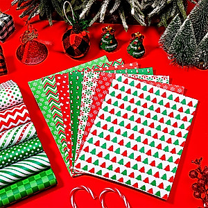 15 Pieces Christmas Leather Sheets Glitter Synthetic Leather Fabric Snowman Printed Fabric Sheets Waterproof Christmas Sheets for Holiday Christmas Bows Earrings Making Supplies (Bright Style)