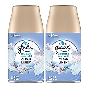 Glade Automatic Spray Refill, Air Freshener for Home and Bathroom, Clean Linen, 6.2 Oz, 2 Count