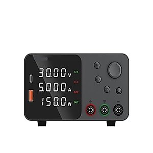 Adjustable DC Power Supply 30V 10A 60V 5A 120V Bench Power Source Stabilized Power Supply Voltage Regulator Switch(TPS1203 Black)