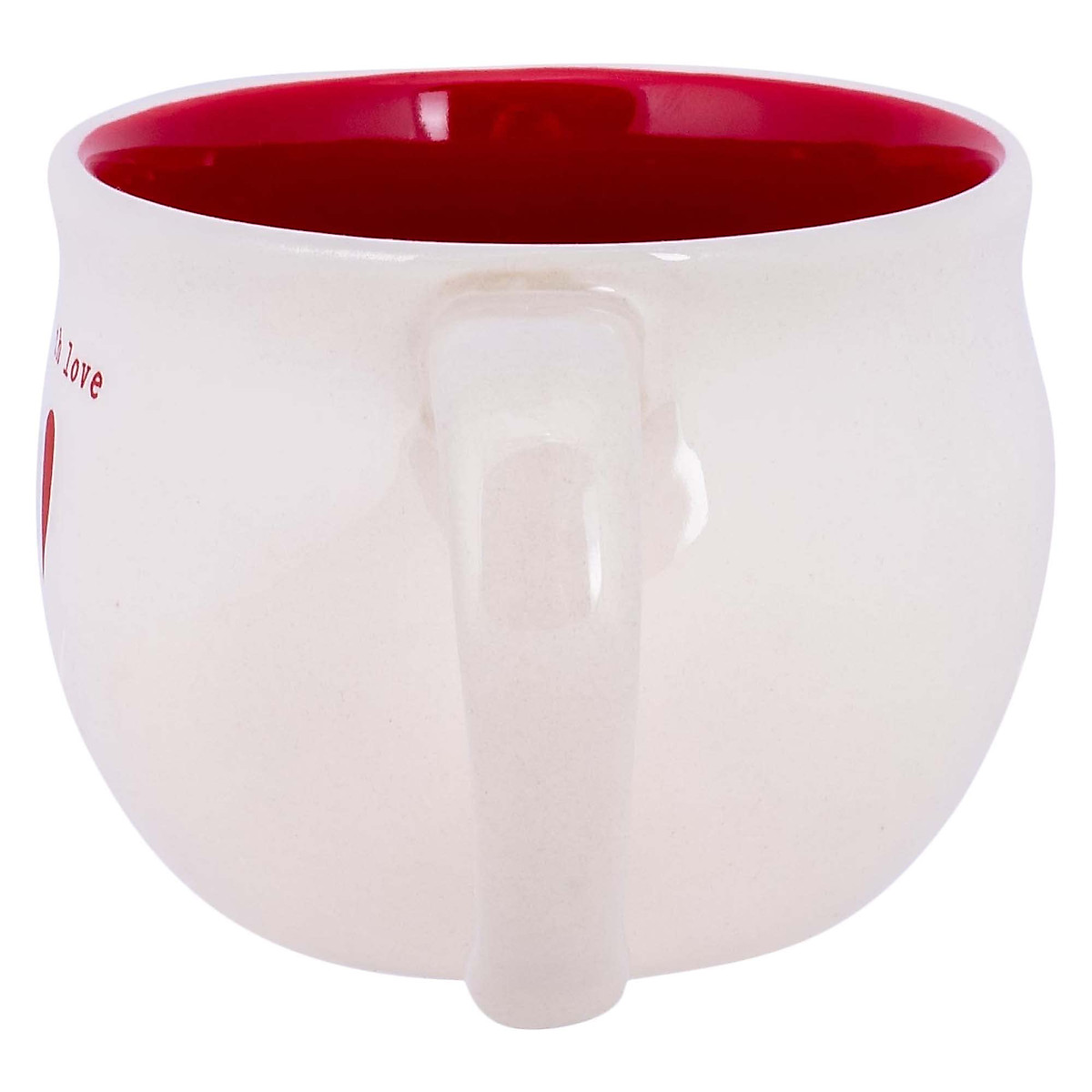 DEMDACO Made With Love Red Heart White 24 ounce Stoneware Decorative Soup Bowl