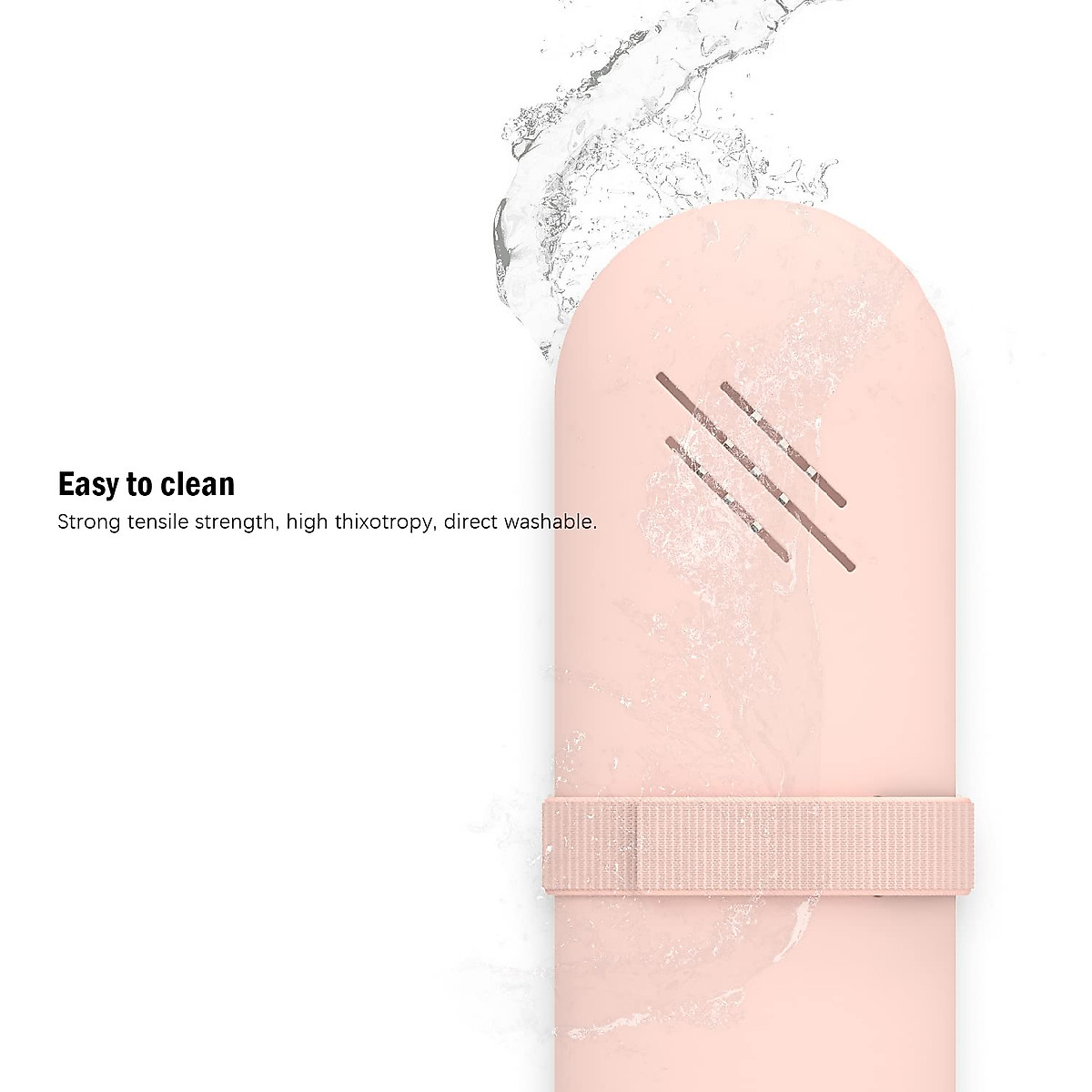 JDZJUCHU Travel Makeup Brush Holder,Make Up Organizer Bag Case,Cosmetic pouch,Toiletry Organizer,Silicon Small Makeup Brush Purse(Light Pink)