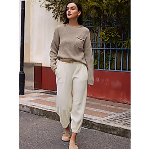 LILLUSORY 4 Piece Outfits For Women Fall Oversized Sweater Top And Pants Set