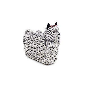 Puppy Evening Bag Luxury Diamond Crystal Clutch Bling Dazzling Purse Party Date Handbag Special Wallet