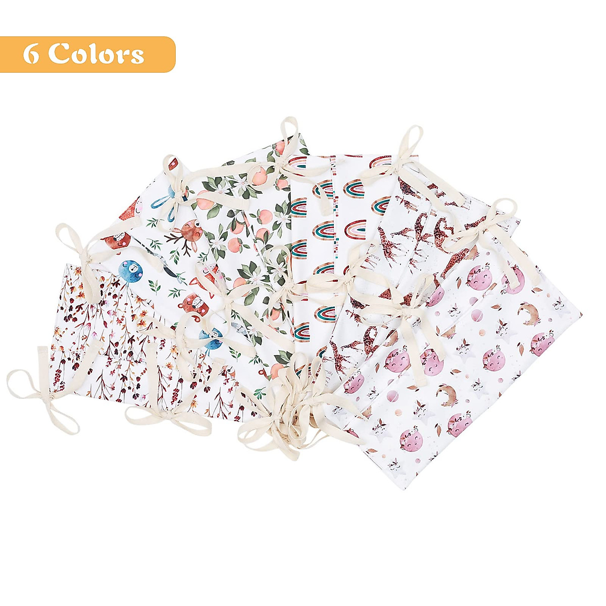 Winmany Baby Crib Organizer Cot Caddy Bed Storage Bag 2 Pockets Bedside Hanging Diaper Nursery Organizer for Diapers Toys Clothing (Giraffe)