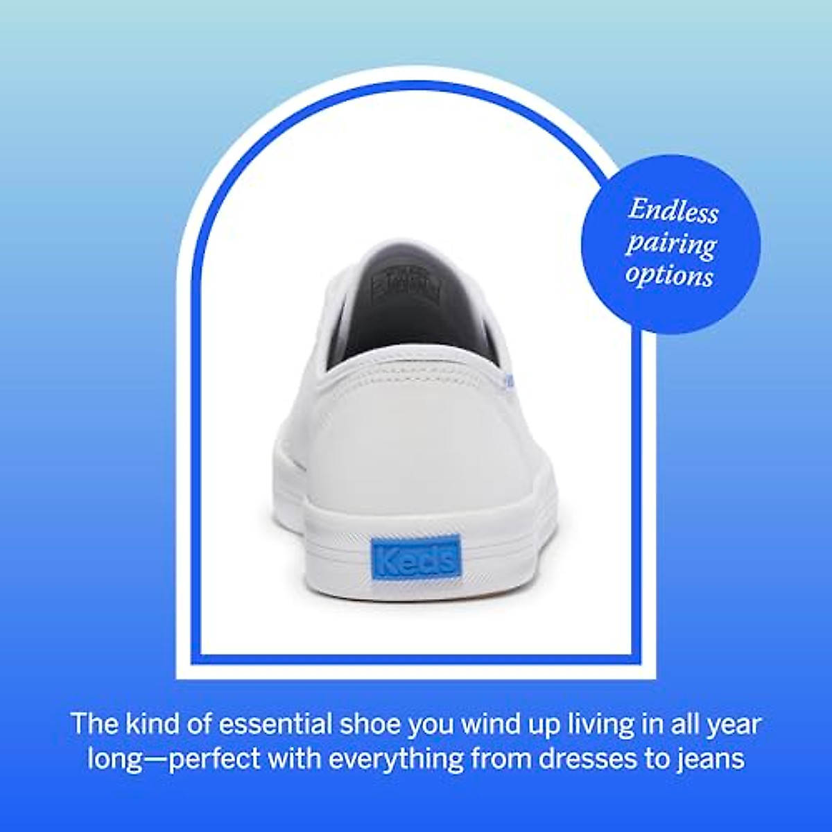 Keds Kickstart Lace Up, Sneaker Womens, Natural/Silver Canvas, 7.5 Medium