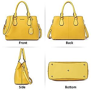 BOSTANTEN Women Leather Handbag Designer Top Handle Satchel Shoulder Tote Bags Crossbody Purses Yellow