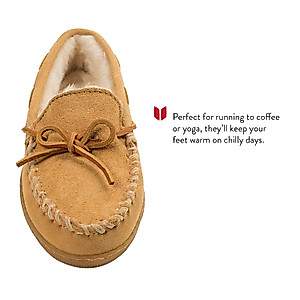 Minnetonka Women's Hardsole Pile Lined Slipper,Tan,6 M US