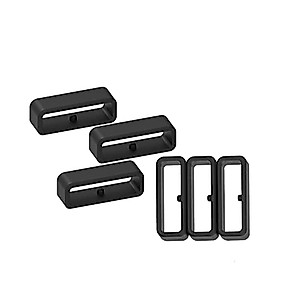 22MM Replacement Fastener Rings Compatible with Garmin Fenix 5,Fenix 6, Fenix 7 Bands(Pack of 6) Silicone Connector Security Loop Keepers Ring for Instinct,Instinct 2/Fenix 5 6 Plus Smartwatch,Black