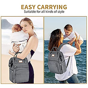 Mokaloo Diaper Bag Backpack, Large Baby Bag for Boys & Girls,Travel Backpack with USB Charging Port for Moms Dads, Anti-Water Maternity Nappy Changing Bags with Stroller Straps, Baby Registry Search