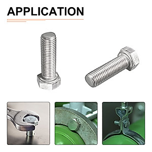 DTGN M16x50mm(DxH) Hex Bolts - 4Pack - Good for Machine Tools - 304 Stainless Steel Hexagon Head Screws