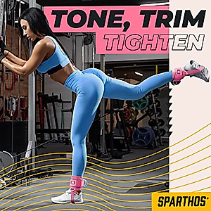 Sparthos Kickback Ankle Straps for Cable Machines - Ankle Cuff Attachment - for Working Out at Gym Machine, Weight Cables - Glute Workout Exercise Ankle Strap Accessories - (Pink, Pack of 2)