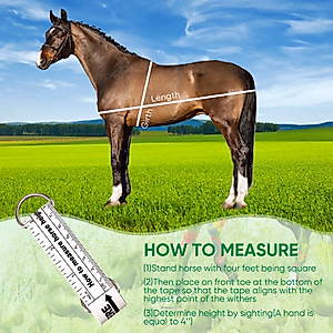 KGDHjuei Horse Measuring Tape for Height and Weight Multifunctional Horse Weight Tape Portable PVC Weight Tape Measure for Horses, 8.2 Feet Long (1)