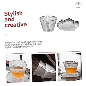 BESTonZON 2 sets Hammered Shot Drinking Cup Decorative Housewarming Gifts Glasses Wine Japanese Gift Sake Enjoying Cups Shaped Tumbler Novelty Glass of Crystal Korean Coffee for Tea Soju