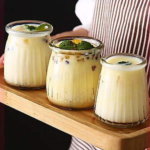 4oz Small Glass Jars 40Pack, Clear Glass Pudding Jars with PE Lids and Tags, Spice Jars/ Glass Jelly Jars/ Yogurt Jars/ Small Jars with Lids (Set of 40)