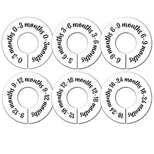 6 Hanger Dividers-Baby Closet Size Dividers - Baby Closet Dividers, Baby Clothing Size Age Dividers -Baby Closet Organizer For Nursery Organization, Baby Essentials For Newborn Essentials.
