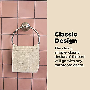 WholesalePlumbing 4-Piece Bathroom Hardware Accessory Set With 24" Towel Bar - Satin Nickel