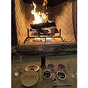 Alpha Cocktails - Cocktail Smoker Kit with Torch - Great for Smoking Whiskey and Bourbon Drinks - 4 Flavors of Smoking Wood Chips with Butane Torch - Homemade Smoked Cocktails - [butane not included]
