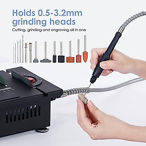 Mulcort 100W Multi-Functional Table Saw Mini Desktop Electric Saw Cutter Speed & Angle Adjustable 16MM Cutting Depth with Blade Flexible Shaft and More Accessories for Wood Plastic Acrylic Cutting