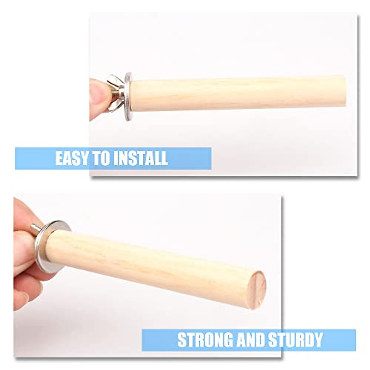 QBDIANGEN 6 Pcs Birdcage Non-Toxic Parrot Stands Parakeet Perch Bird Stands Parrot Grinding Claw Sticks for Bird Roost