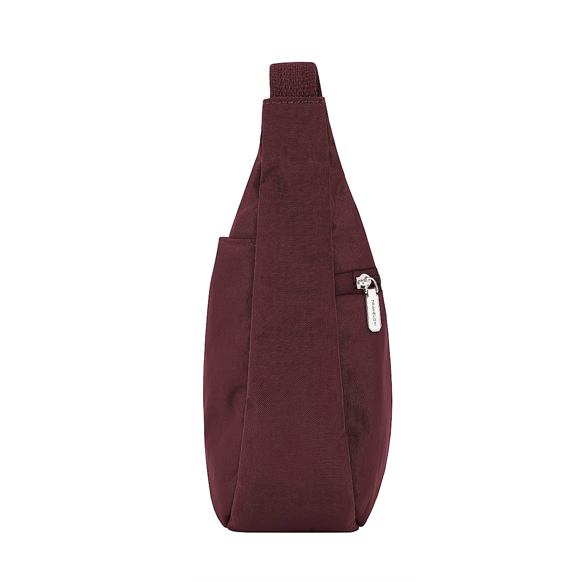 Travelon Anti-Theft Essentials East/West Hobo Bag, Dark Bordeaux, 10.25 W x 9.5H x 3 D