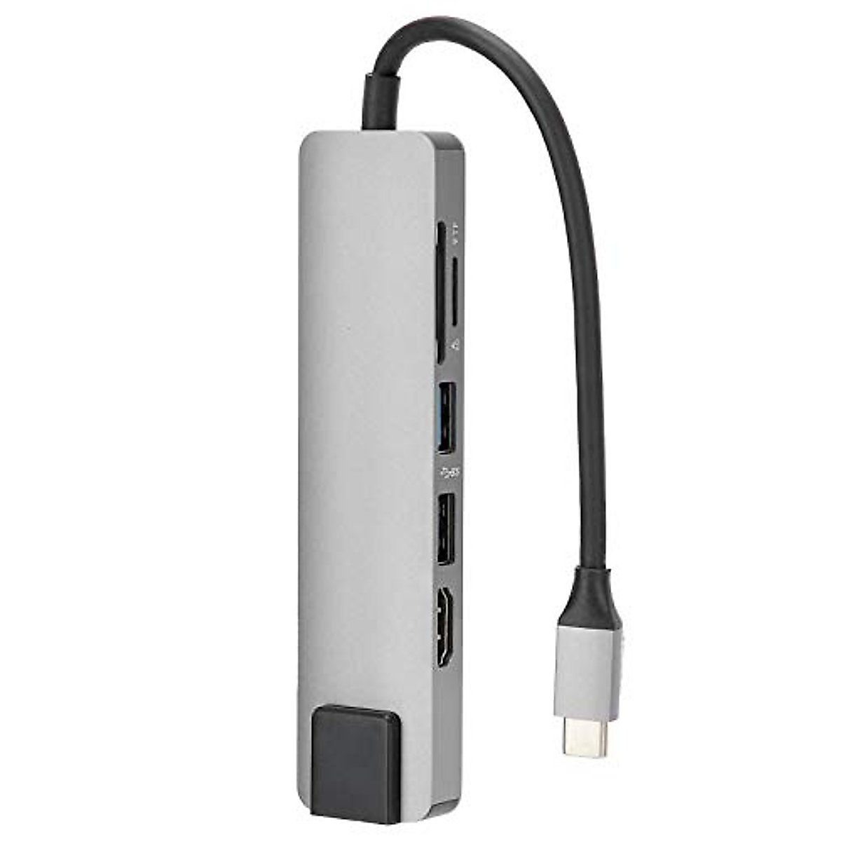 HUB Multifunction USB 3.0 Type‑C HDMI RJ45 Display Adapter Gray Compatible with OS X/Windows for Office and Entertainment