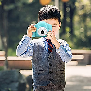 Children Digital Camera, HD Cartoon Digital Video Camera Toy, Camera for Kids with Multiple Cartoon Photo Frames, Supporting Taking Photos, Recording Videos, and DIY Photos(Green)