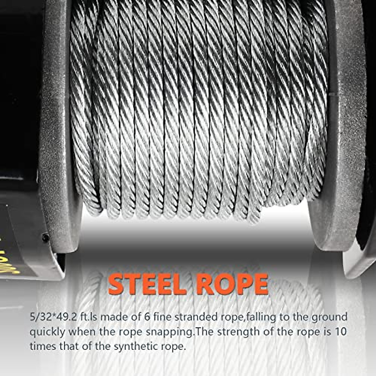 Auraroad Electric Winch 2000 lb, 12V DC ATV UTV Electric Winch with Wireless Remote, Steel Rope Waterproof Towing Winch Kit