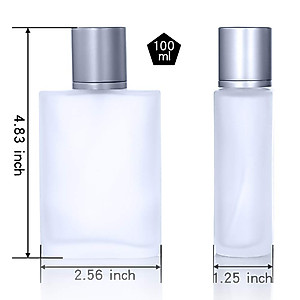 2 Pack 100ml/3.38 Oz Empty Frosted Glass Spray Bottle Perfume Atomizer, Refillable Fine Mist Spray Empty Perfume Bottles with 4 kinds of perfume dispenser (2 Pack 100ml/3.38 Oz Frosted Bottles)