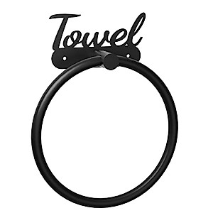 Bathroom Towel Ring Black Towel Ring, Hand Towel Holder for Bathroom Wall, Bathroom Tower Holder, Stainless Steel to Prevent Corrosion or Rusting