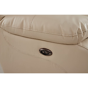 Betsy Furniture Power Reclining Bonded Leather Living Room Set (Beige, Loveseat)