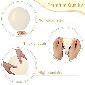 RUBFAC White Sand Balloons Different Sizes 105pcs 5/10/12/18 Inch White Cream Balloon Garland Kit for Wedding Baby Shower Birthday Party Supplies Bridal Shower Decorations