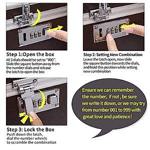 HEWEI WORKS Locking Box with Portable Storage Case, 14.2''x 7.2''x 8.2''，Childproof Medication Lock Organizer, Lockbox for Documents & Valuables (Coffee/Large)