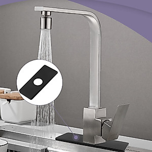 Litoexpe 6 Inch Sink Hole Cover Deck Plate for Bathroom or Kitchen Faucet 1-3 Hole, Matte Black Stainless Steel Sink Hole Escutcheon Plate