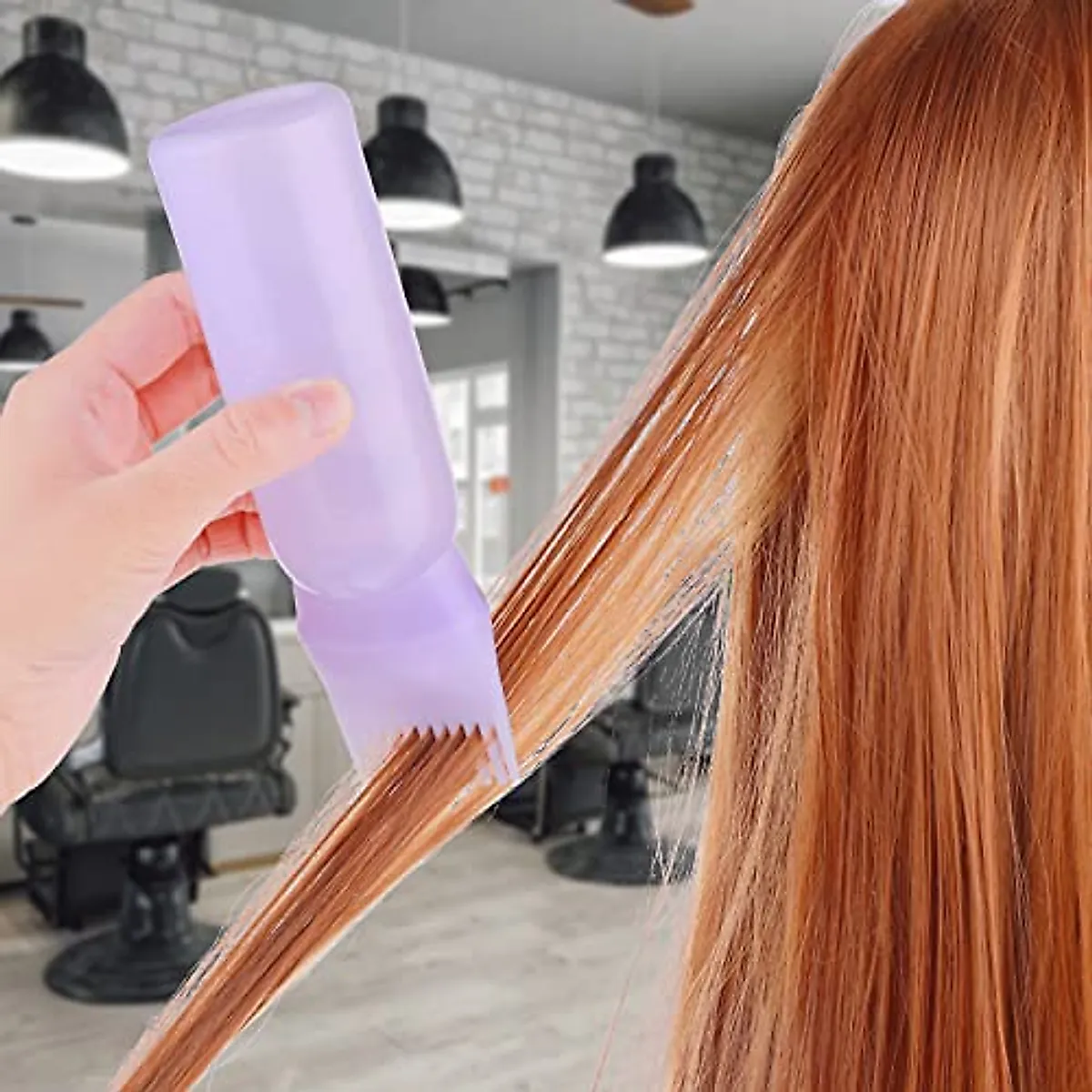 Root Comb Bottle Applicator, 6 OZ Graduated Hair Oil Bottle With Brush and Comb for Coloring, Styling and Hairdressing