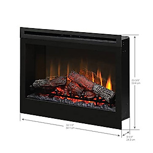 DIMPLEX DF3033ST 33" Electric Fireplace Insert, Model, 120V, 780W, 8.3 Amps, Black