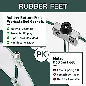 Apromise Fire Pit Wind Guard - 23" x 7" Fire Pit Glass Wind Guard for Round Fire Pit Table | 1/4-Inch Thickness Tempered Glass & Hard Aluminum Corner Brackets