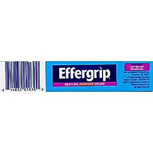 Effergrip Denture Adhesive Cream, Extra Strong Holding Power, 1.5 oz (Pack of 2)