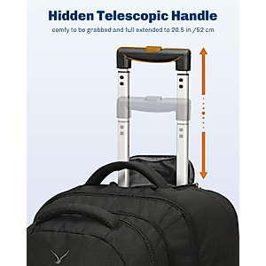 Hynes Eagle 2 in 1 Travel Backpack 22 inches Carry on Luggage 63L Rolling Backpack for Men Women with Packing Cubes 3PCS Set