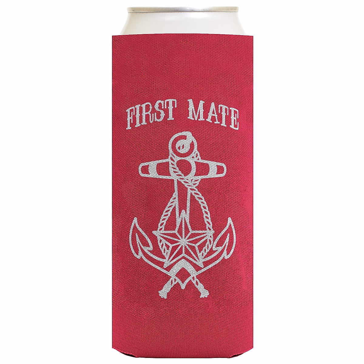 Captain First Mate Can Coolers Nautical Sailing Couples Gift 2 Pack Ultra Slim Can Coolie Energy Drink Coolers Black Magenta