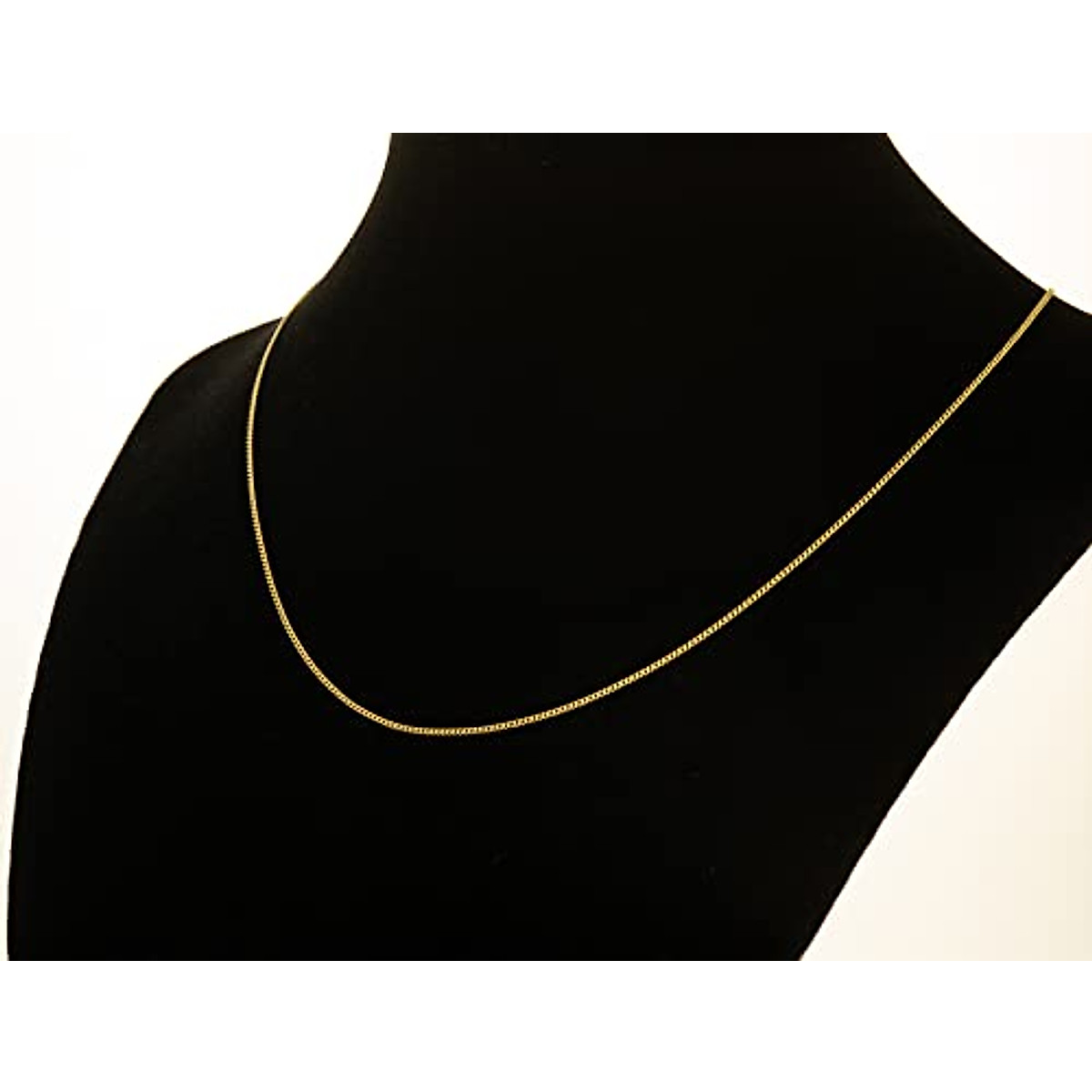 Ariana Lucci 14K Gold Filled Thin Italian Curb Chain Necklace, Non Tarnish 1mm Cuban Link Chain, Great for Pendants and Charms, Genuine 1/20 14K Gold Filled Made in Italy, 22"