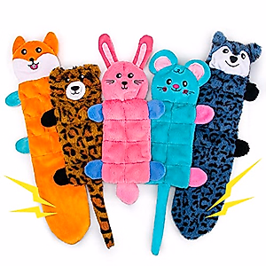 AWOOF No Stuffing Dog Toy, Crinkle Squeaky Dogs Teething Chew Toys Set for Small Medium Large Breed Puppies Aggressive Chewers,Durable Birthday Interactive Plaything Dogs Doggies Toys Bulk