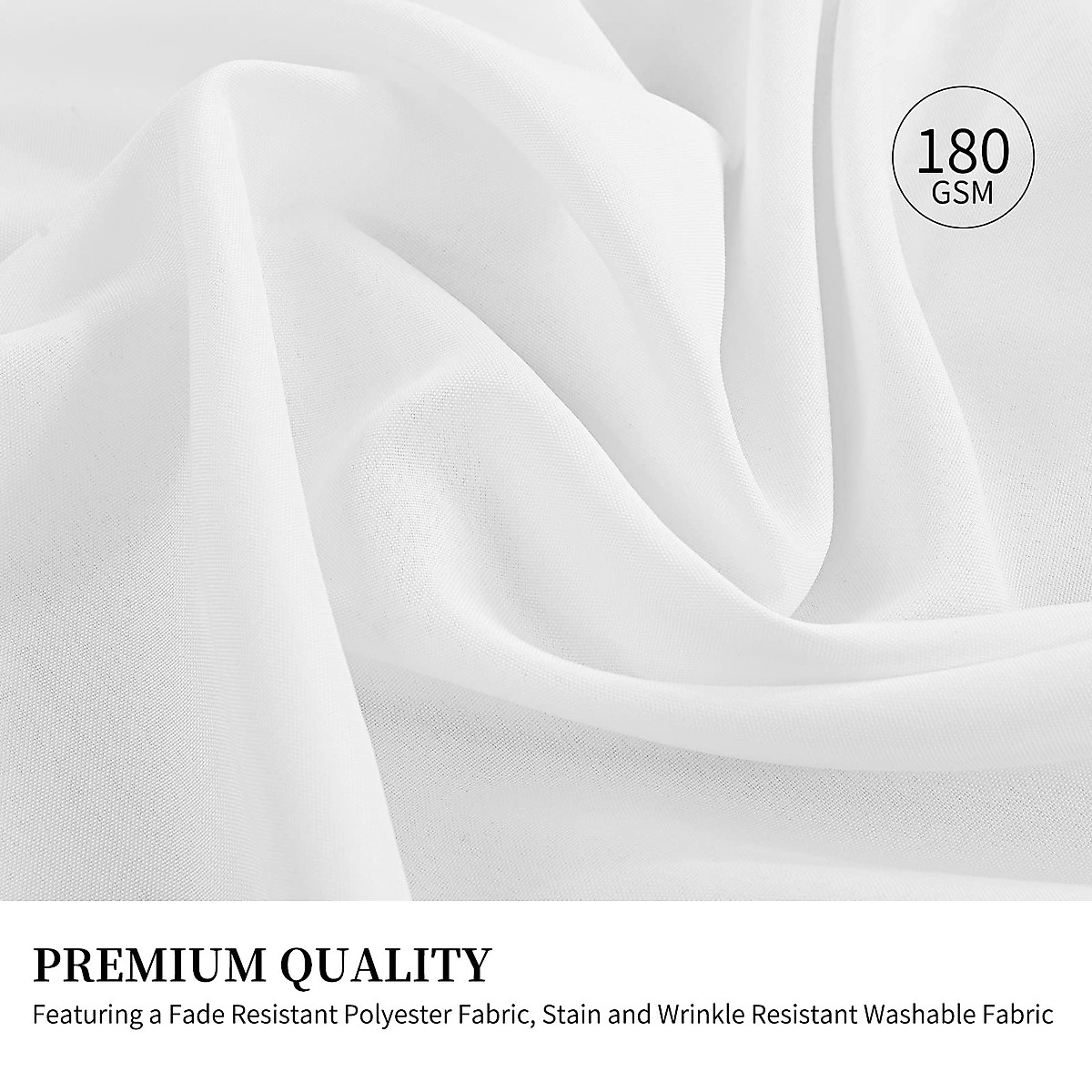 REWOMC 6 Pack Round Tablecloths - 120 Inch, White Polyester Table Cover for Round Table, Stain and Wrinkle Resistant Washable Fabric Table Cloth, Polyester Tablecloth for Wedding Banquet Parties