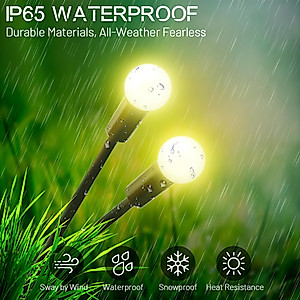Msqlnde Solar Garden Lights, 8 Pack 80 LED Solar Lights Outdoor Waterproof,New Upgraded Firefly Pathway Lights Sway by Wind for Outside Yard Patio Walkway Decoration