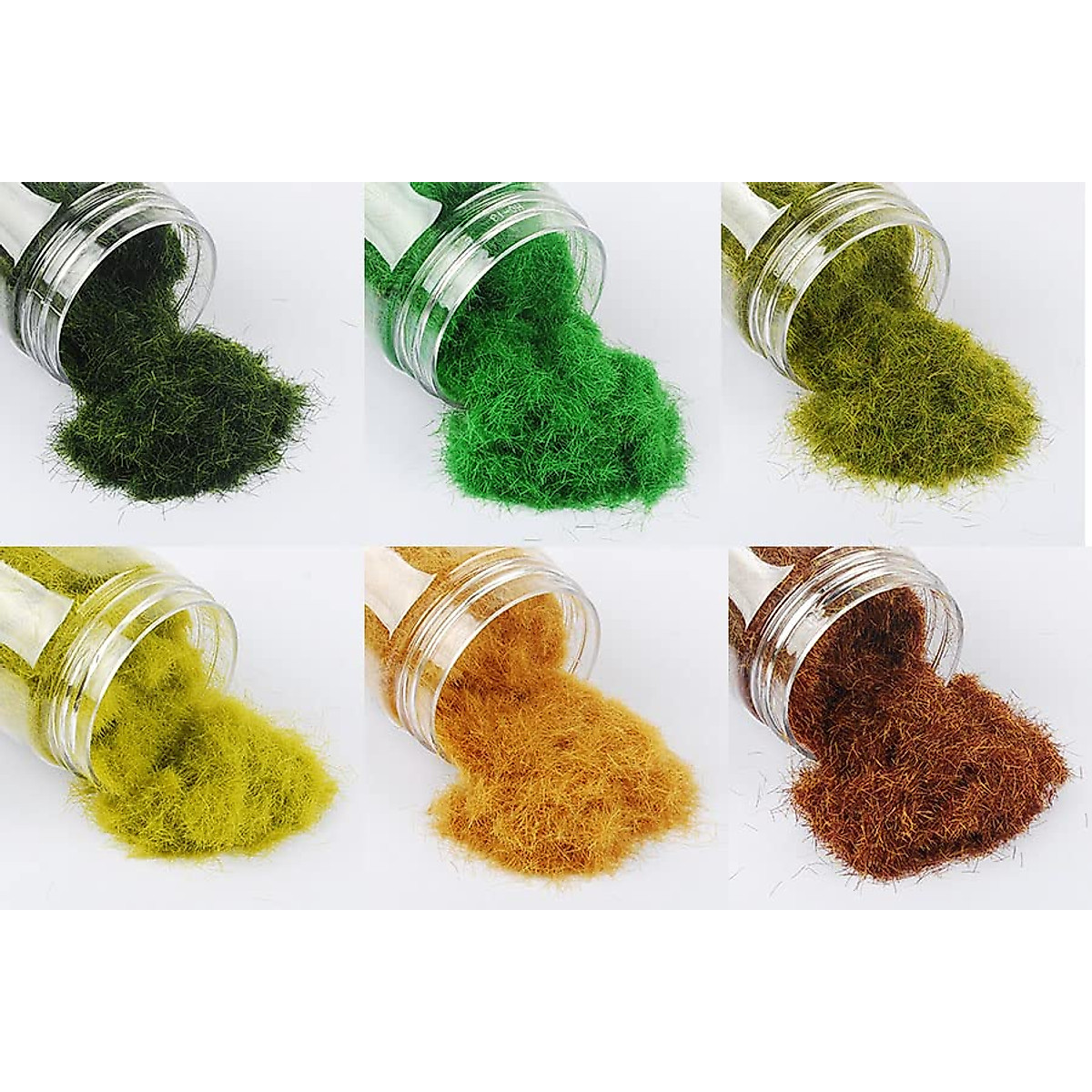 NWFashion 6 X 125ml 5MM Static Grass Dressing Tree Flower Scatter Flock Scenery Materials