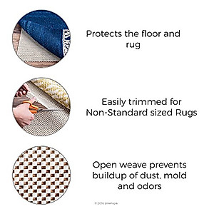 Linenspa Ultra Grip Non Slip Rug Pad - Heavy Duty Area Rug Gripper for Any Floor Surface - 8 x 10 Feet