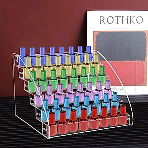 Tasybox Acrylic Nail Polish Holder Organizer Rack, Clear Essential Oils Storage Nail Varnish Display Stand, 6 Tier